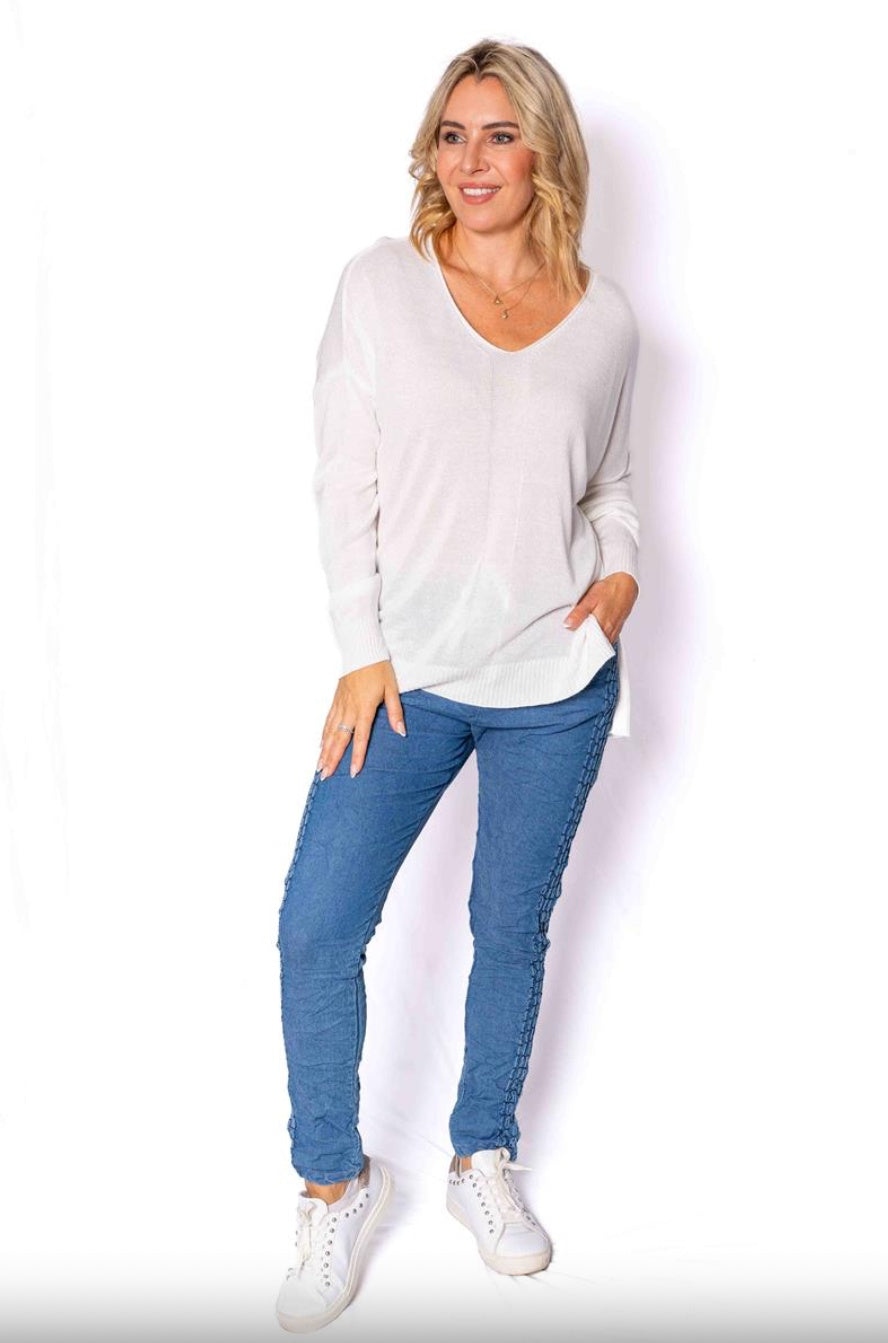 Italian Closet Poppi Denim Stretch Pant 231900D – Silveroze